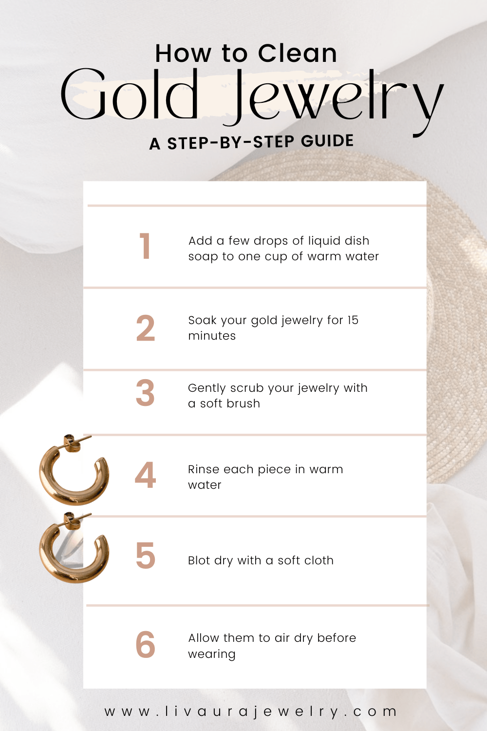 How to Clean Gold Jewelry at Home – Safe Tips for Everyday Pieces | Liv Aura – Liv.Aura Jewelry