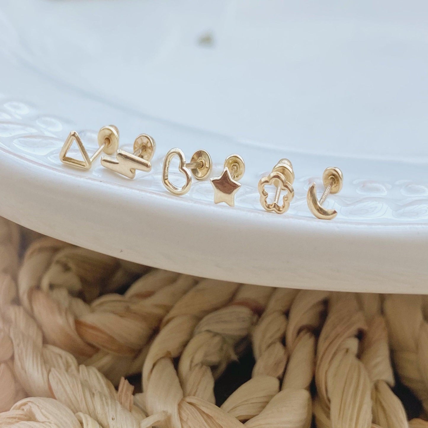 celestial gold piercing earrings